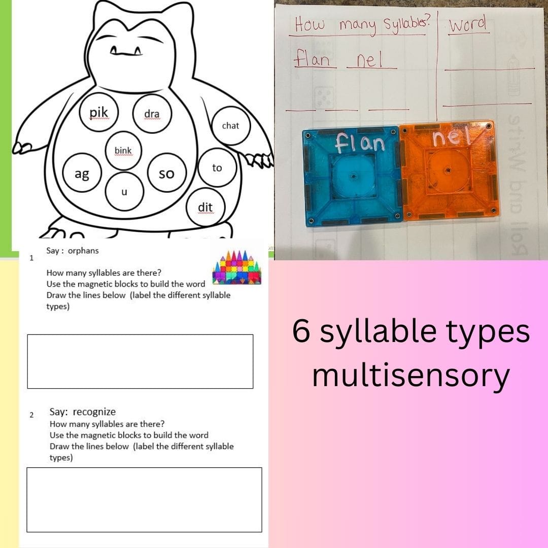 Six syllable types, teaching multi-sensory and engaging